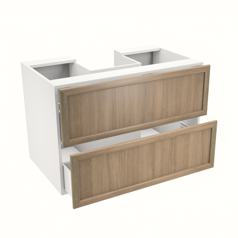 Vanité de salle de bain suspendue 36 '' avec deux grands tiroirs ...